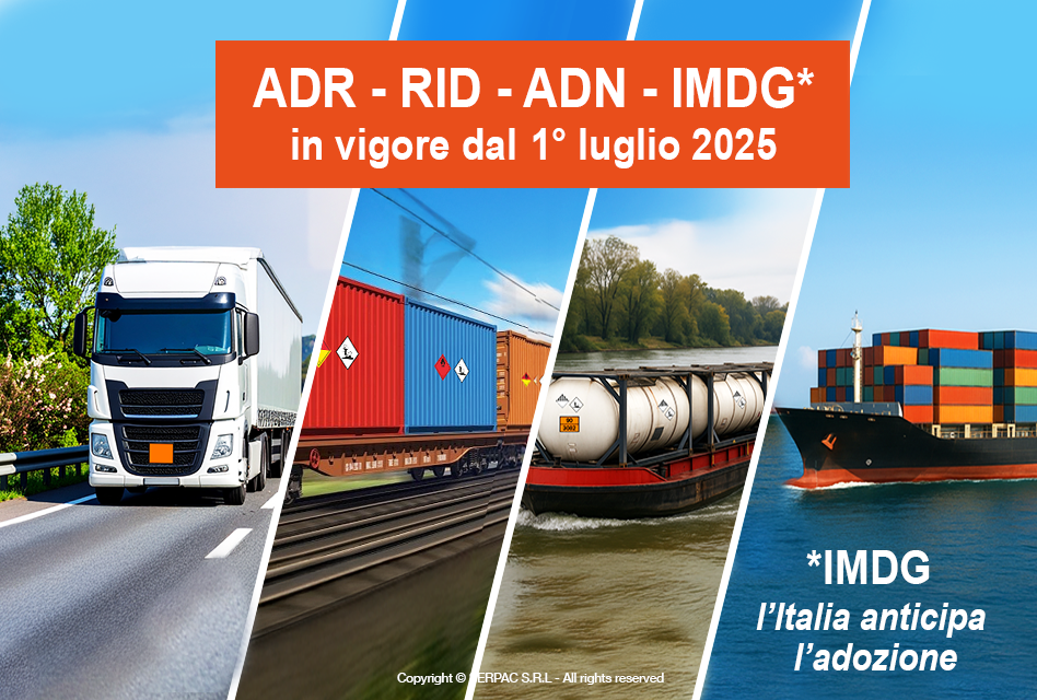 Entrata in vigore di ADR, RID, ADN e IMDG